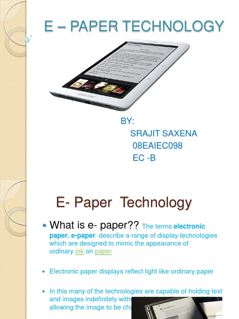 E Paper | PDF | Display Technology | Media Technology