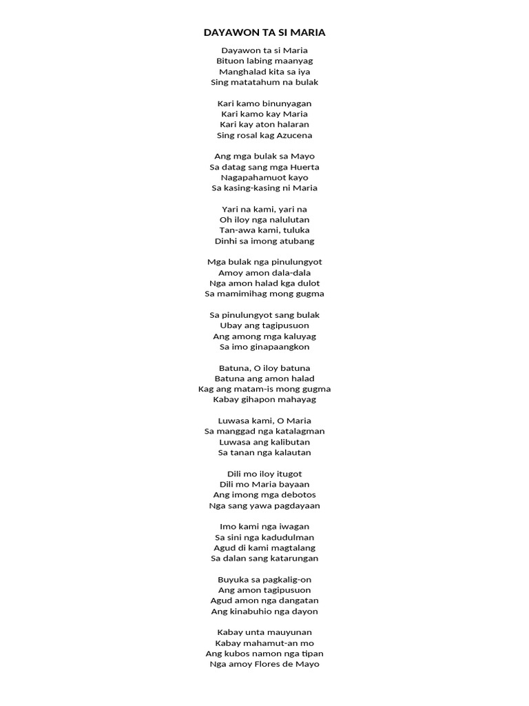 Flores de Mayo Songs | PDF