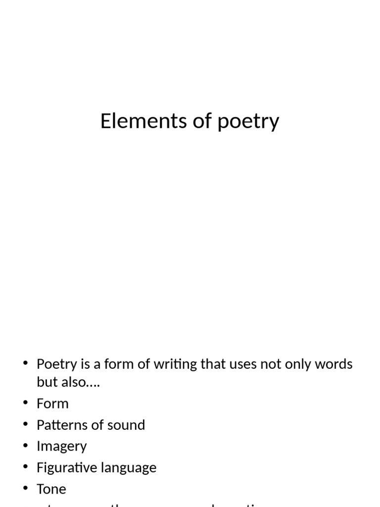 Key Elements of Poetry Explained | PDF