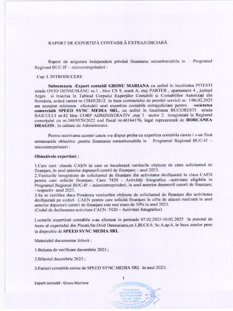 Raport Expertiza Speed | PDF