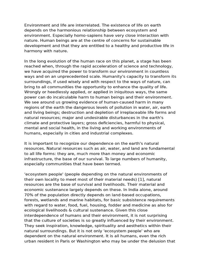 Environment and Life Are Interrelated | PDF | Nature | Natural Environment