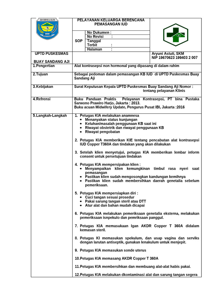 PELAYANAN KB IUD | PDF