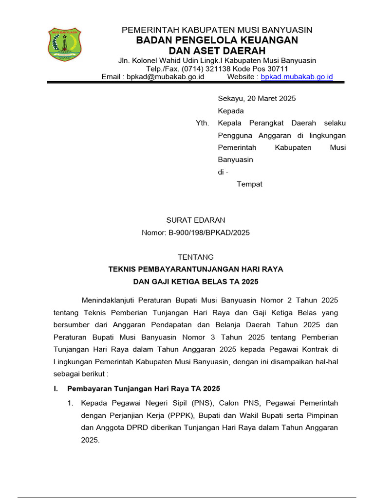 Edaran THR 2025 | PDF