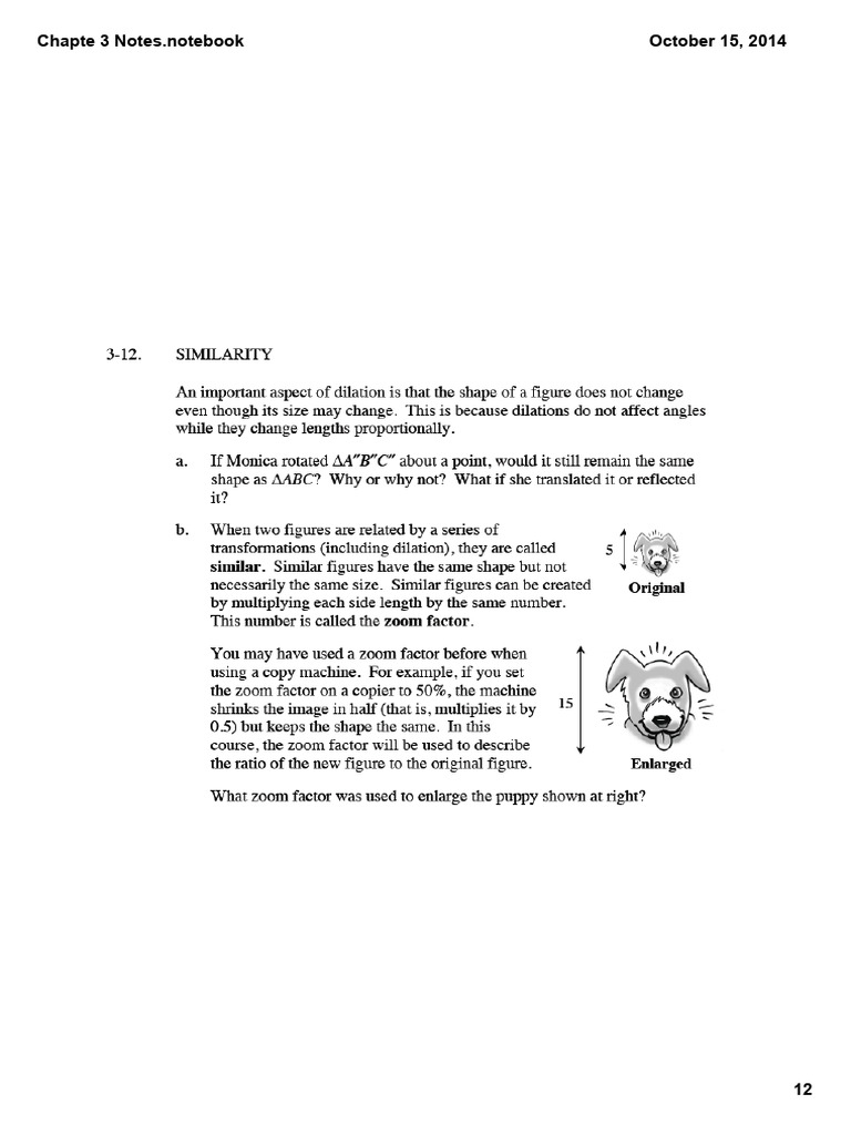 CPM Algebra1 Chapter 3 Notes 12 | PDF