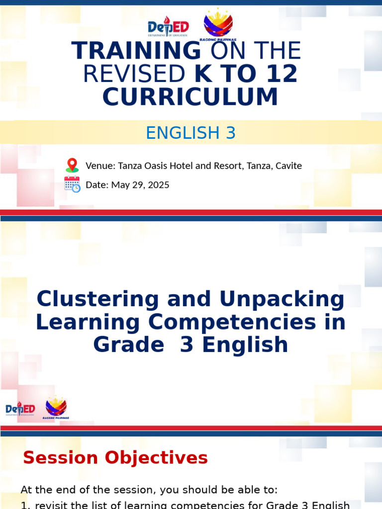 Sd3 English3 Unpacking | PDF | Educational Assessment | Learning