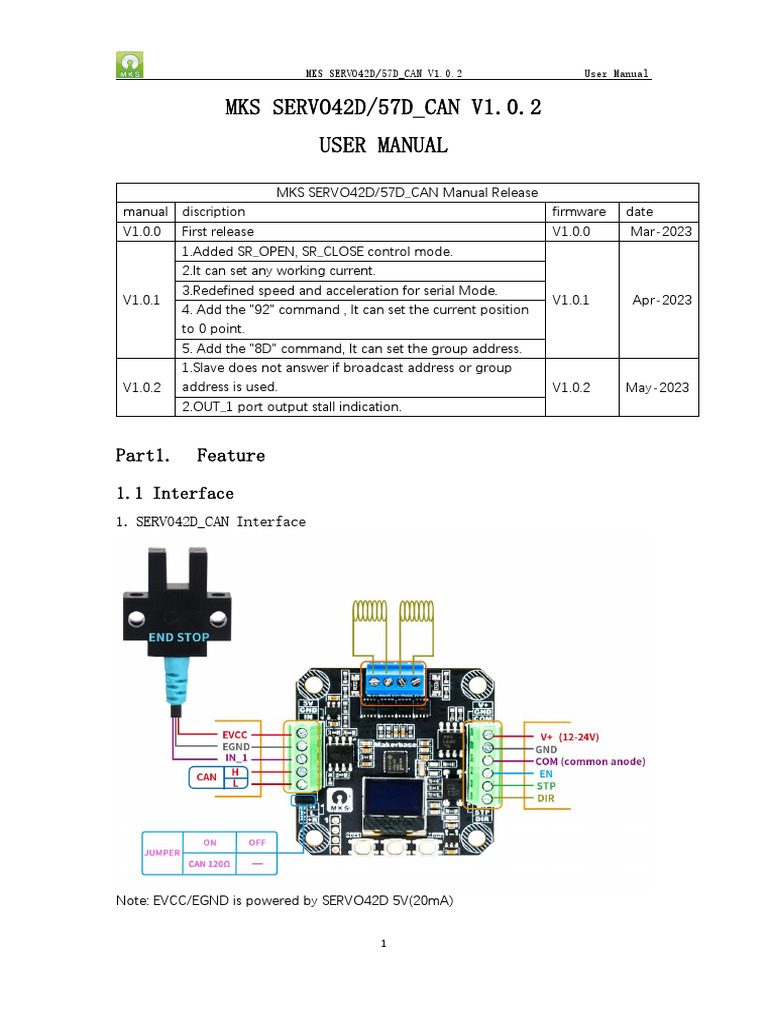 Mks Servo42and57d Can User Manual V102 Pdf Parameter Computer Programming Computing