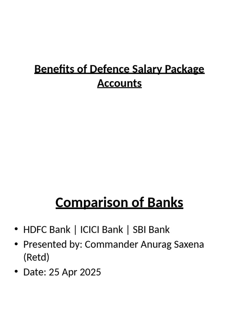 Defence Salary Package Benefits Overview | PDF | Banks | Credit Card