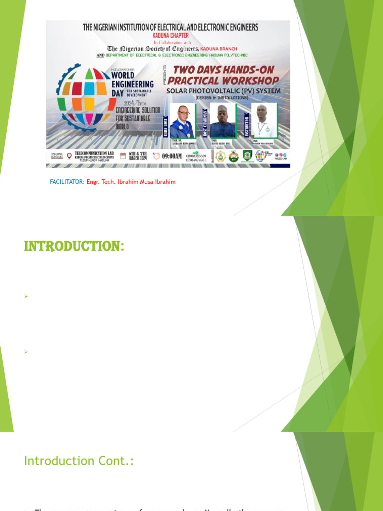NIEEE Workshop March 2024 | PDF | Photovoltaics | Energy Development