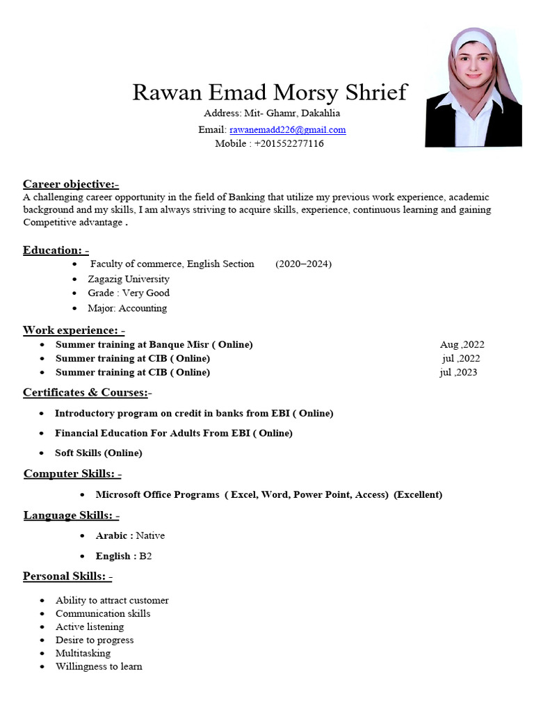Rawan Emad (CV) - 8 | PDF