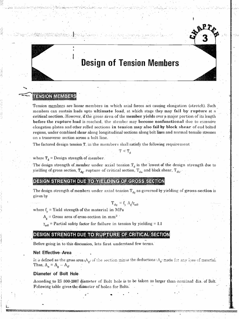 CH 3 Design of Tension Members | PDF