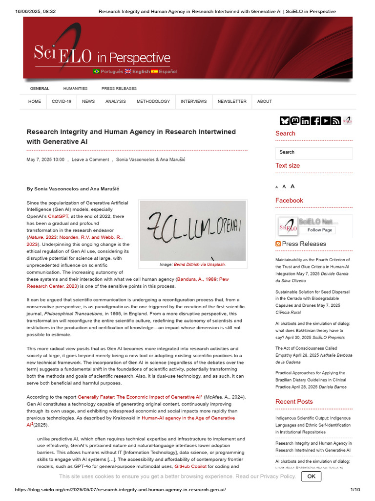 Research Integrity and Human Agency in Research Intertwined With ...