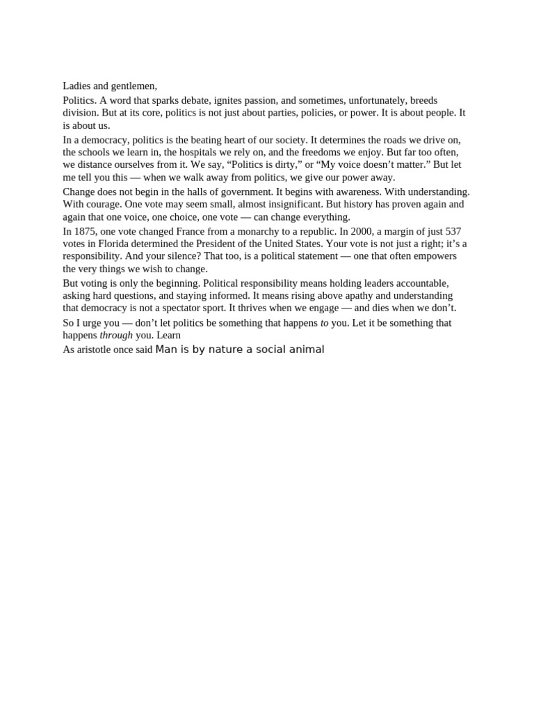 Speech | PDF