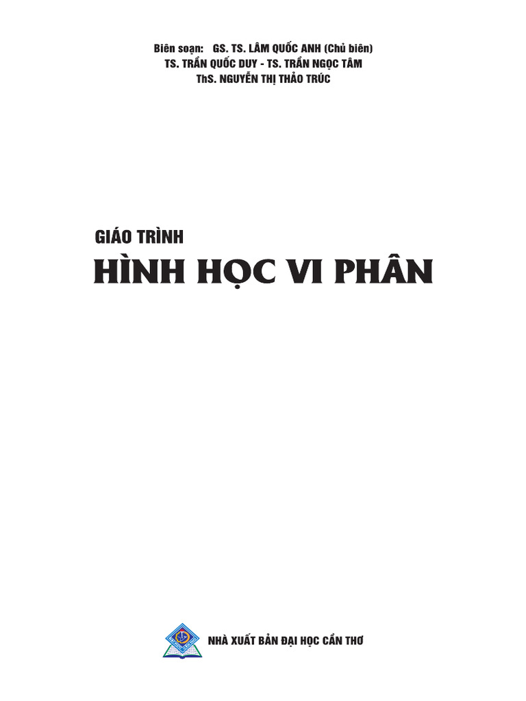 GT. Hinh Hoc Vi Phan (GS. TS. Lam Quoc Anh) | PDF