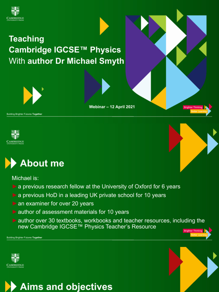 IGCSE Physics Webinar Michael Smyth | PDF | Learning | Cognition