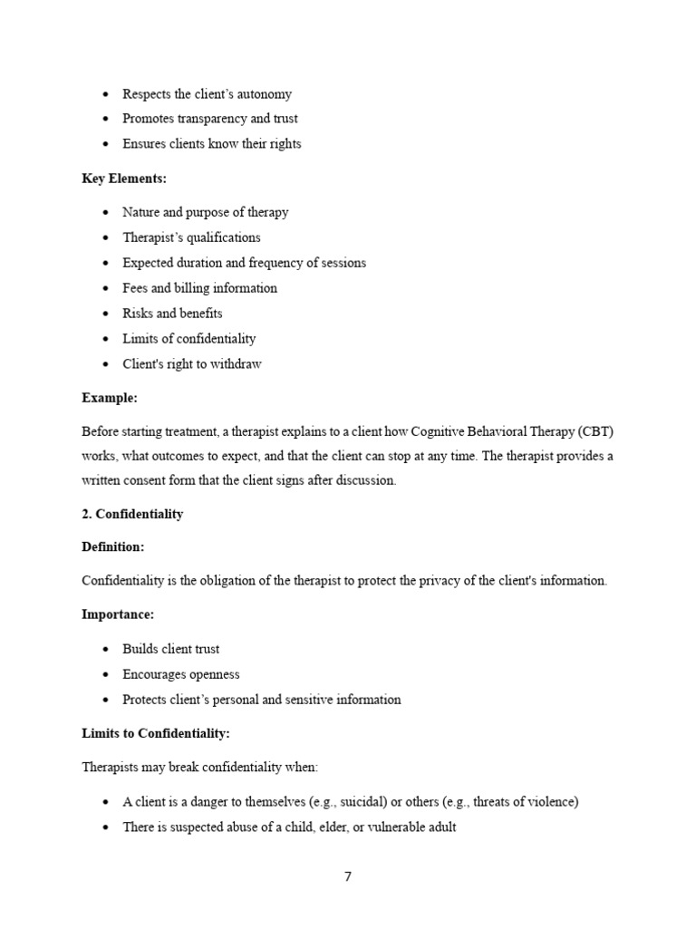 Key Ethical Principles in Therapy | PDF | Psychotherapy | Psychological ...