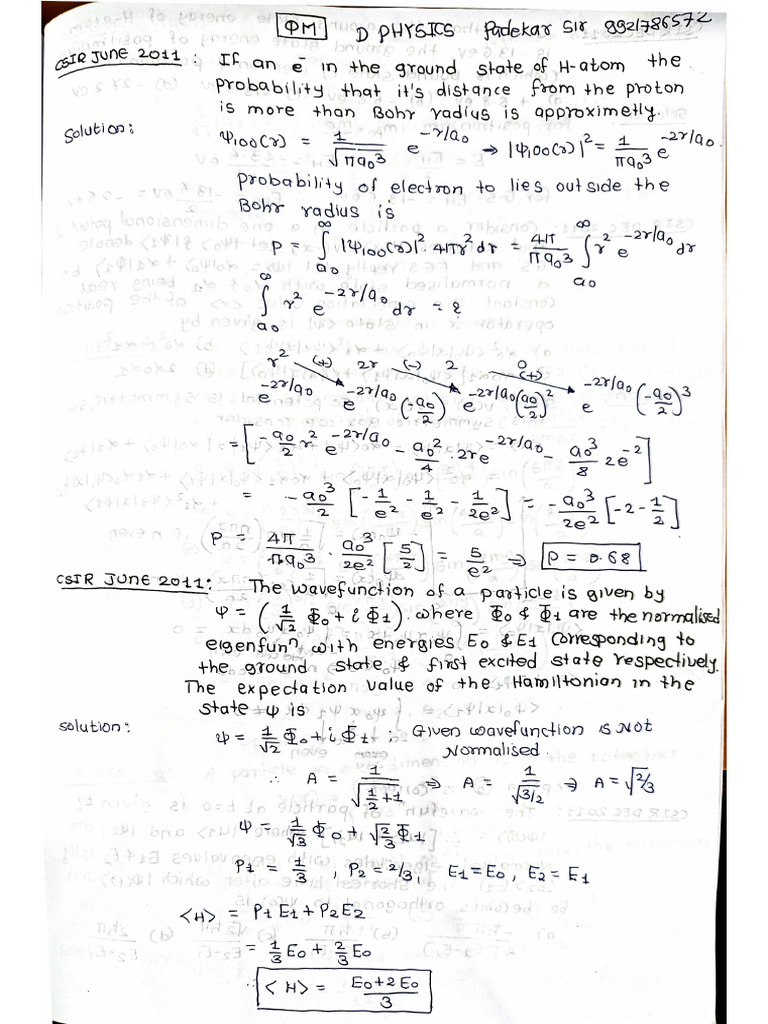 1-d Box Csir Net Pyq (D Physics) | PDF
