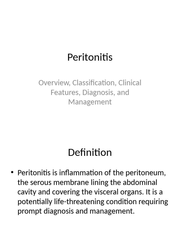 Peritonitis Presentation | PDF