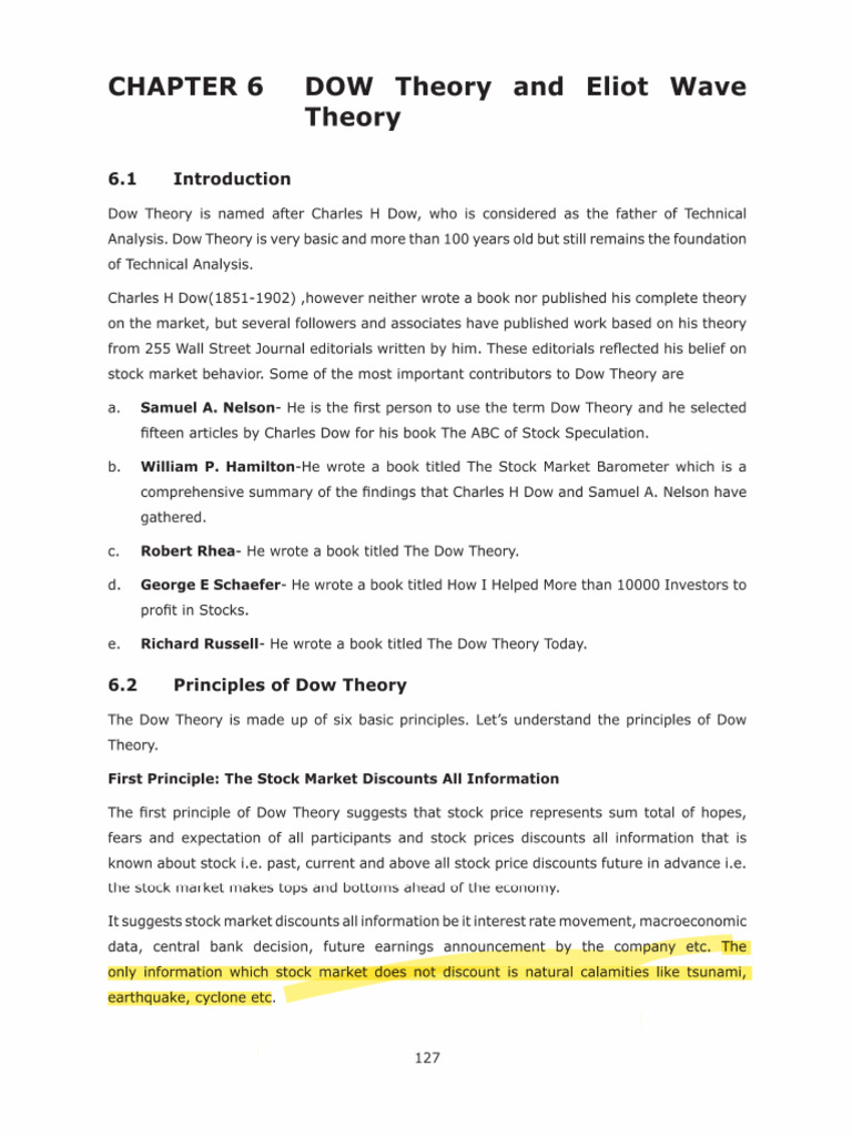Dow Theory & Elliot Wave Theory | PDF