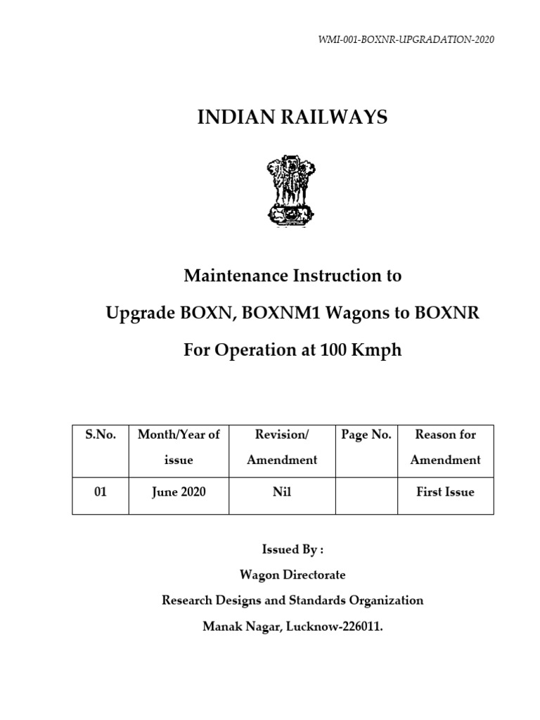 BOXNR Wagon Upgrade Guidelines 2020 | PDF | Rail Transport | Rolling Stock
