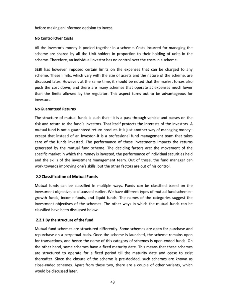 Types of Mutual Funds | PDF
