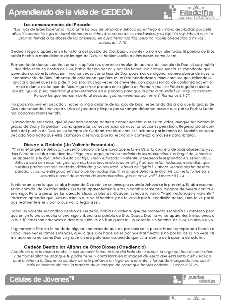 Aprendiendo De: Gedeon | PDF | Pecado | Dios