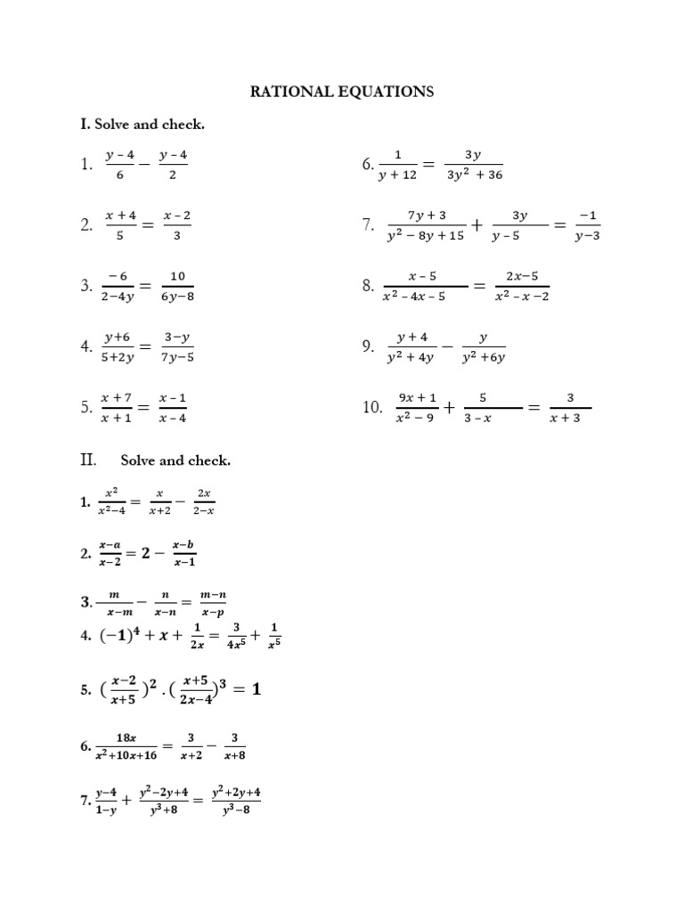 Solving Rational Equations Guide | PDF
