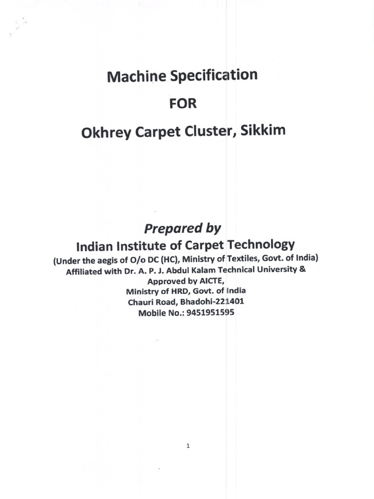 Specification of Machines | PDF