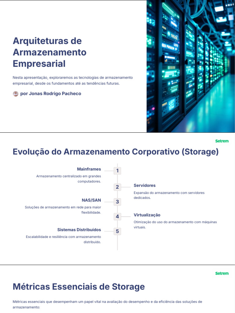 SaaS Aula 09 Arquiteturas de Armazenamento Empresarial | PDF ...
