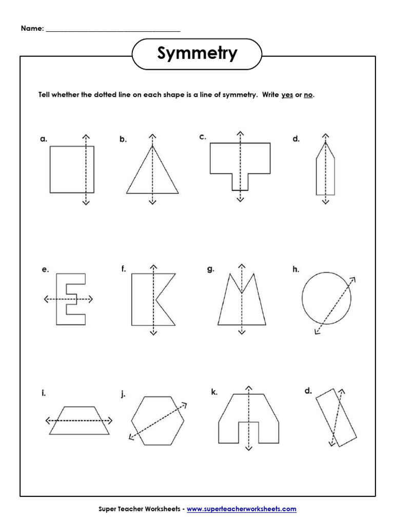 Symmetry Worksheet | PDF
