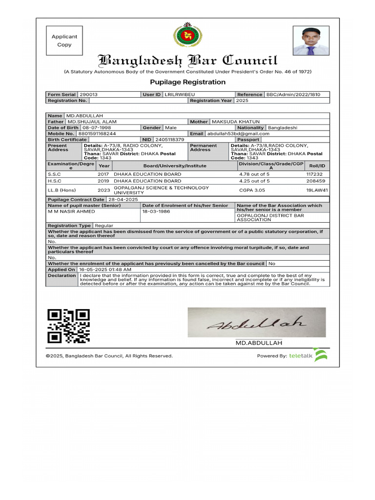 Applicant Copy - Lrilrwibeu | PDF