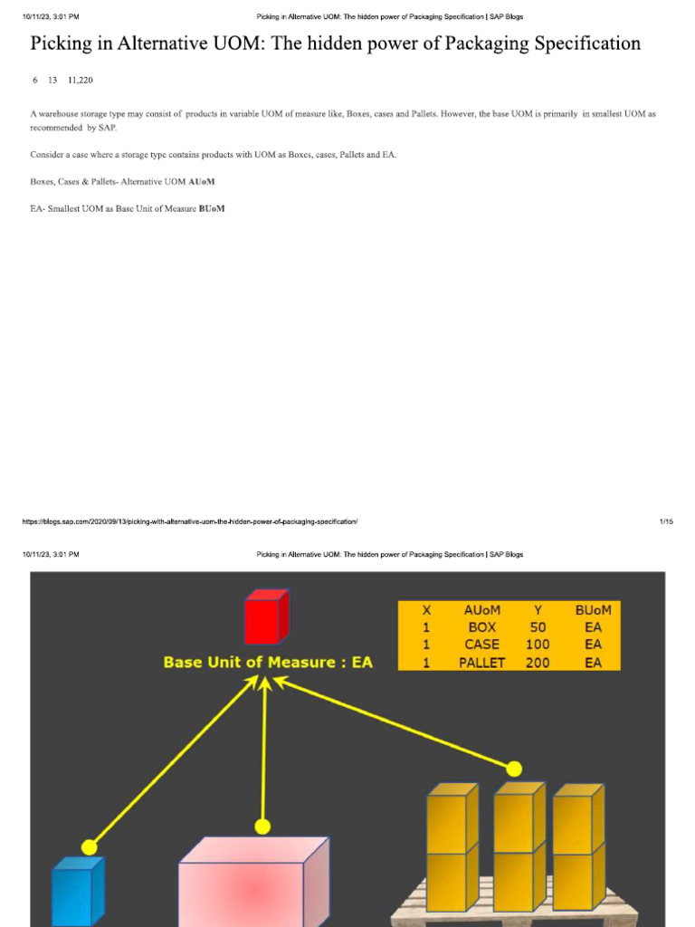 Picking in Alternative UOM The Hidden Power of Packaging Specification ...