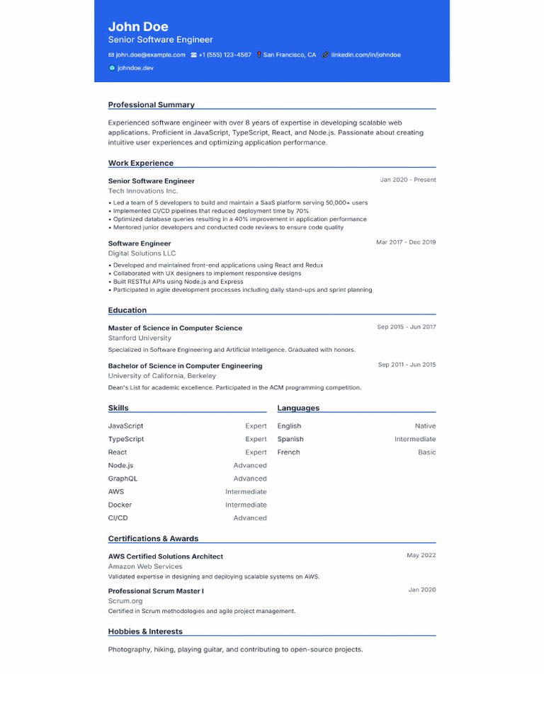 John Doe CV | PDF