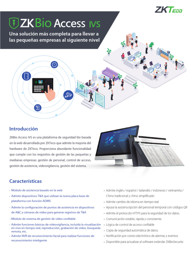 Plataforma ZKBio Access IVS para PYMES | PDF | Protocolos de internet ...