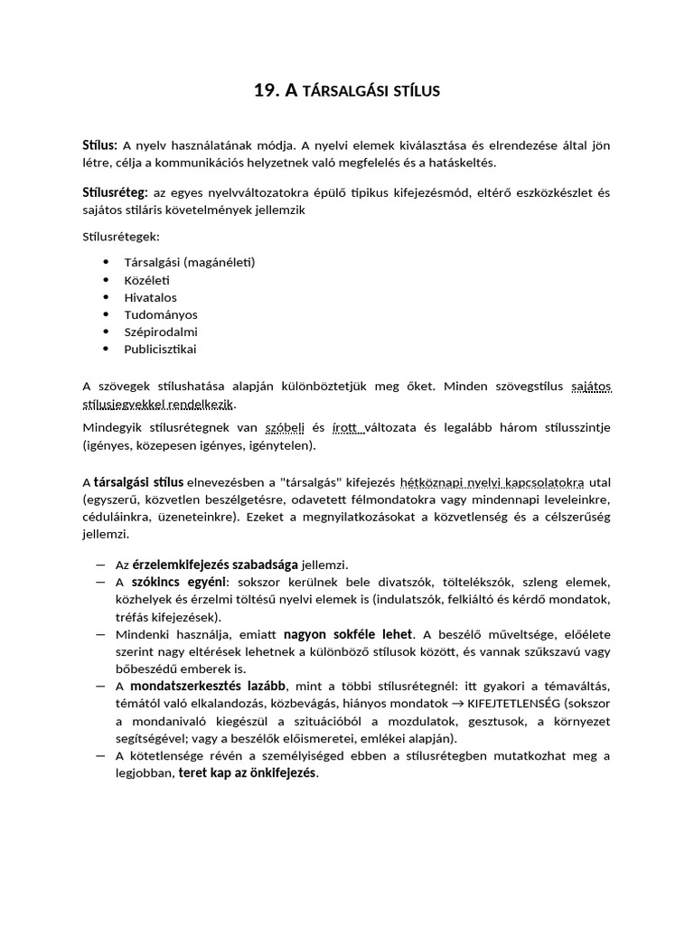 Társalgási Stílus | PDF