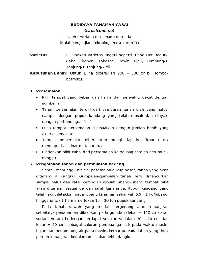 Budidaya Cabai | PDF