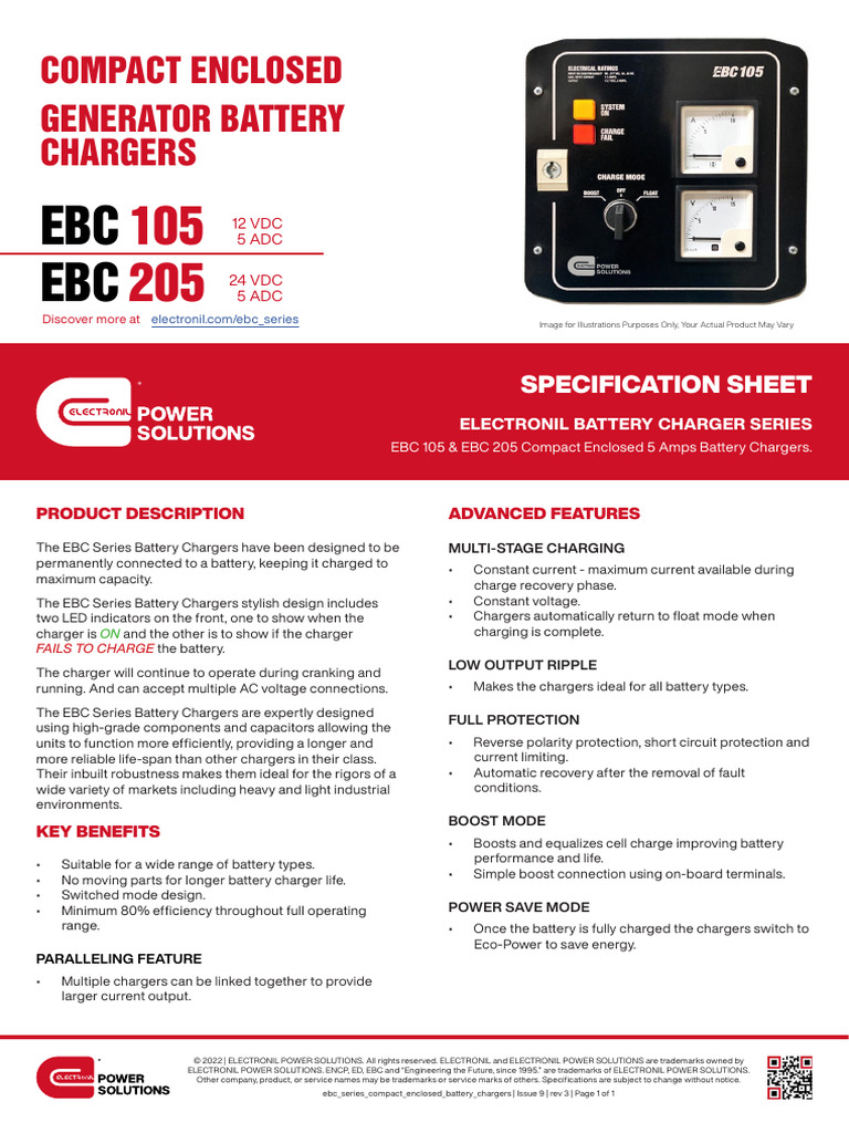 Ebc Series Compact Enclosed Battery Chargers | PDF | Battery Charger ...