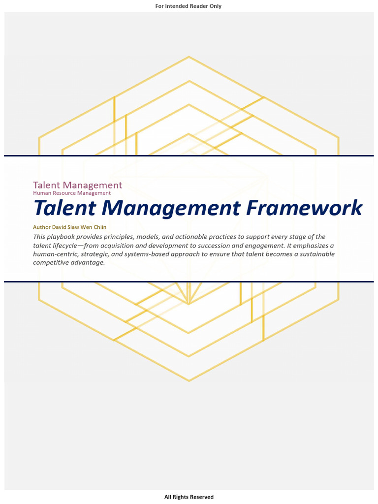 Talent Management Framework Playbook | PDF | Performance Appraisal ...