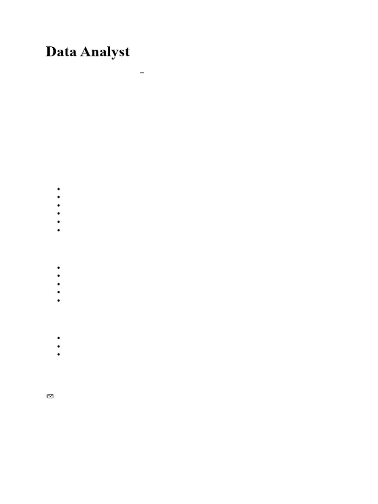 Job Description Data Analyst | PDF