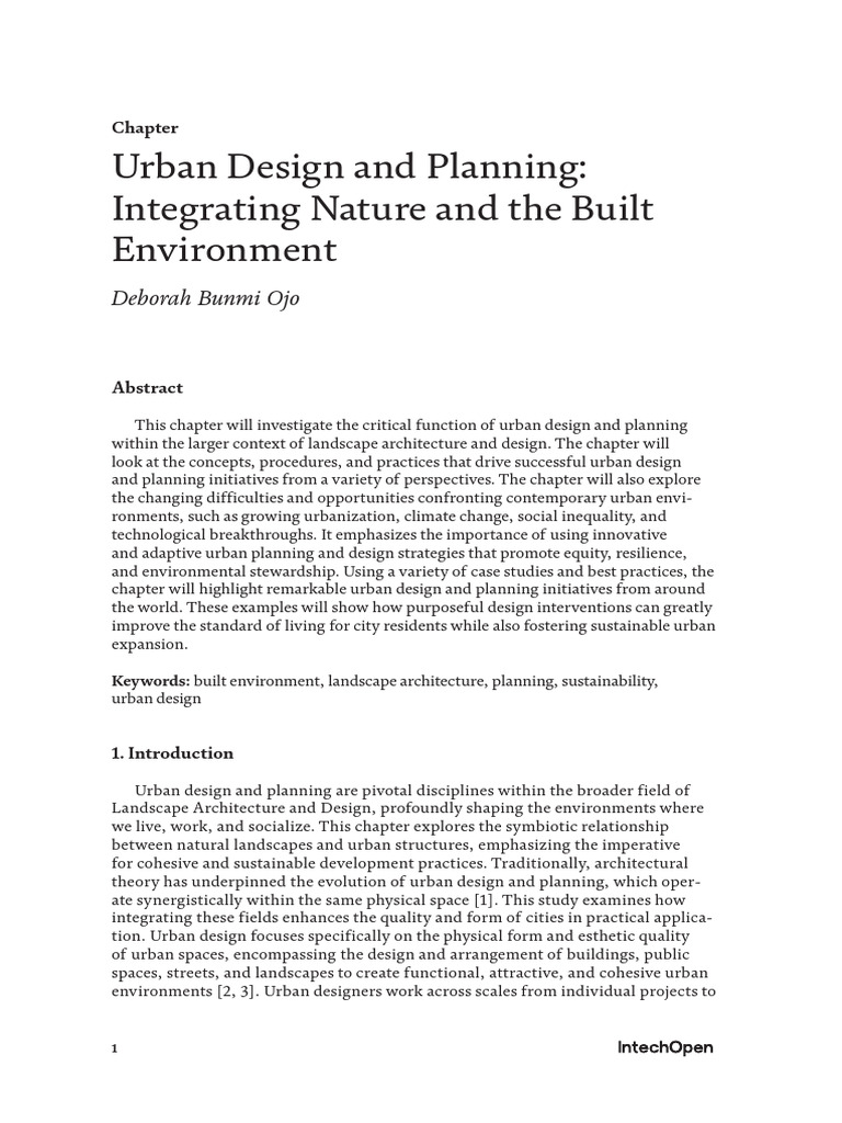Urban Design and Planning Integrating Nature and T | PDF | Green ...
