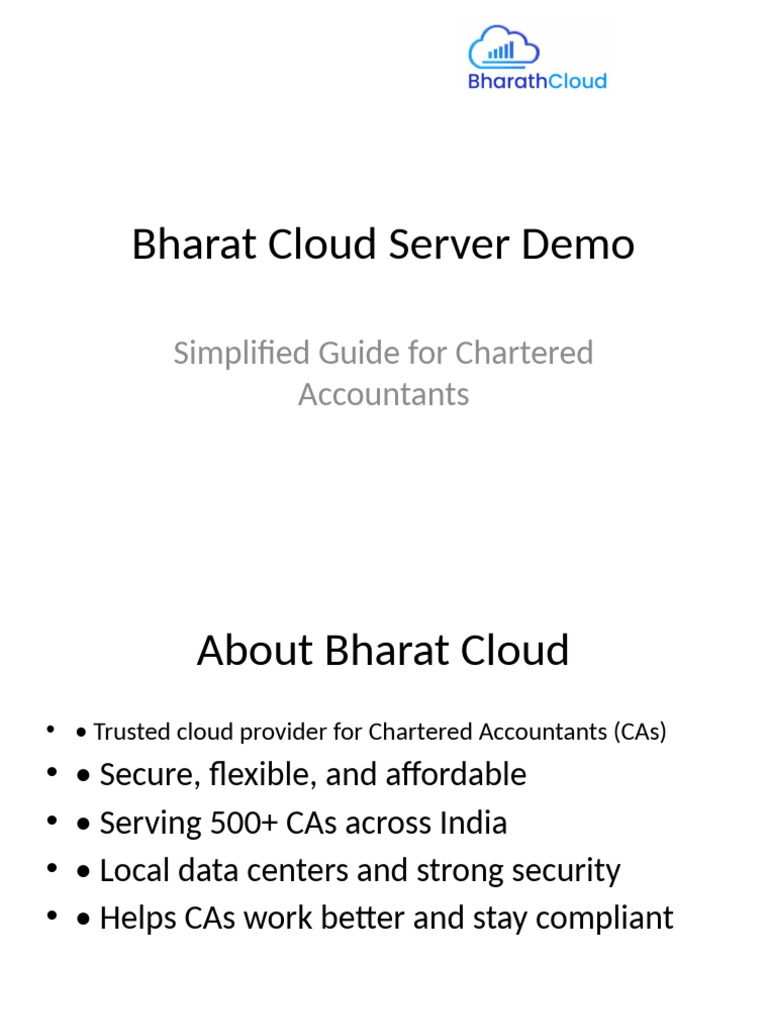 Bharat Cloud Demo Presentation | PDF