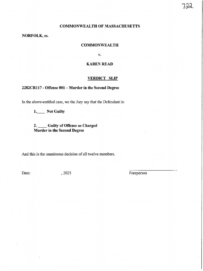 Karen Read Verdict Slips | PDF