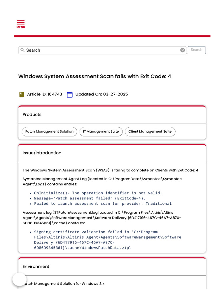 Windows System Assessment Scan Fails With Exit Code - 4 | PDF | Group ...