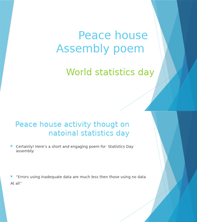 Peace House Assembly Poem | PDF