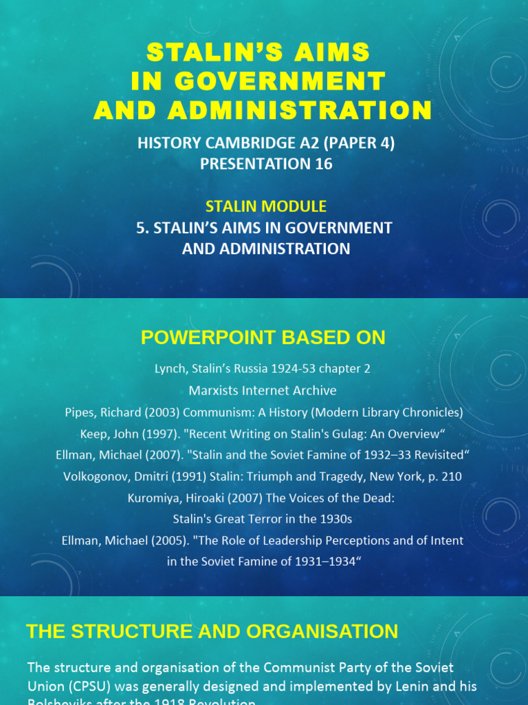 Stalin's Governance and Party Structure | PDF | Communist Party Of The ...