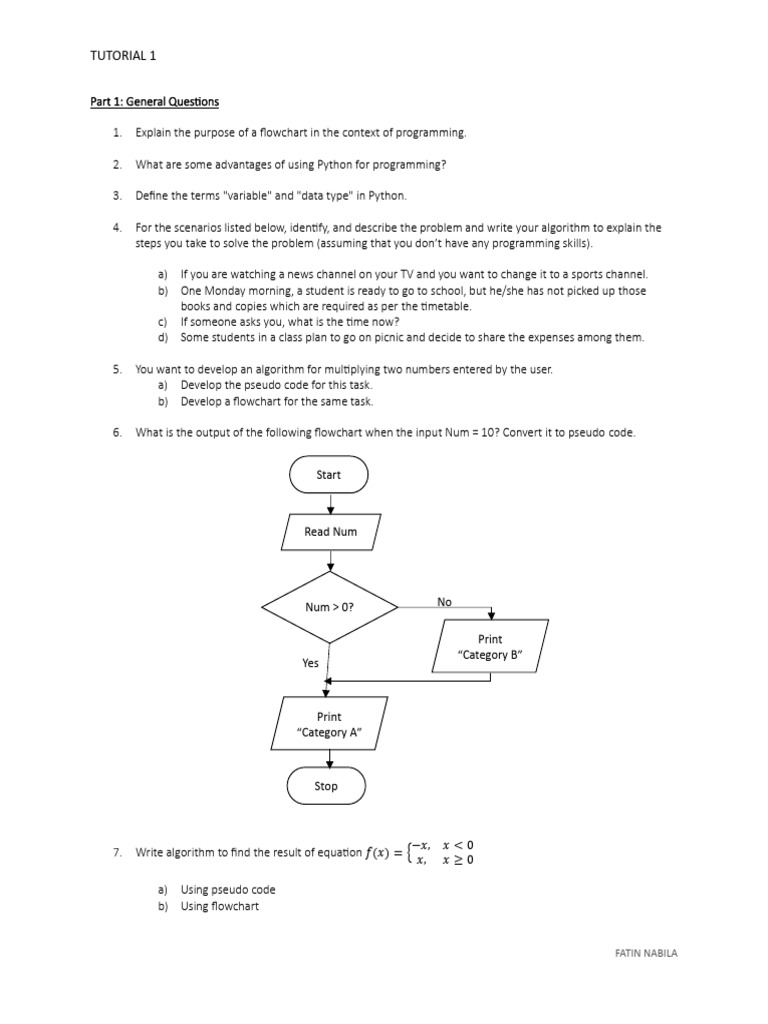 ITS62604 Tutorial 1 (Introduction To Python Programming) | PDF | Algorithms And Data Structures ...