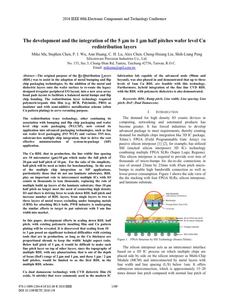The Development and the Integration of the 5 Μm to 1 Μm Half Pitches ...