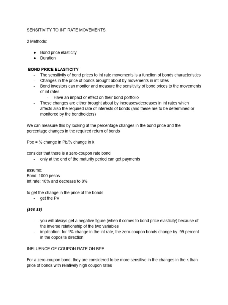 Bond Price Sensitivity to Interest Rates | PDF | Bonds (Finance ...