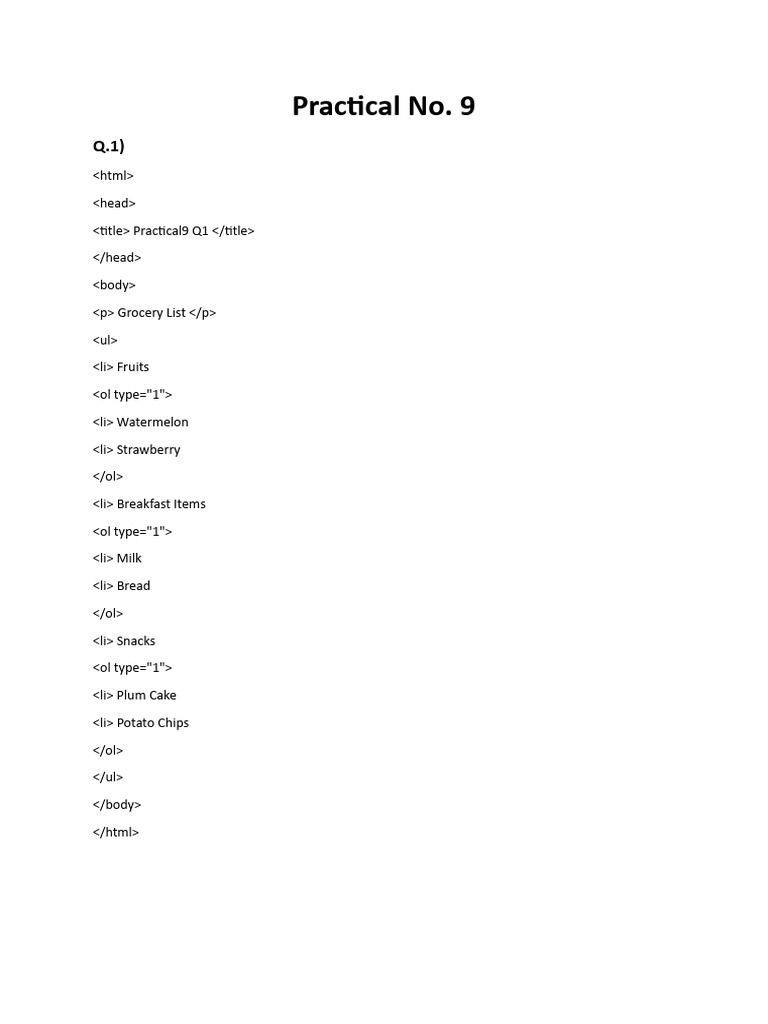 Practical No 9 | PDF