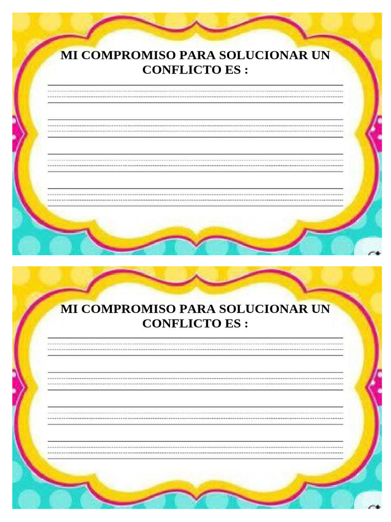 Mi Compromiso para Solucionar Un Conflicto Es | PDF