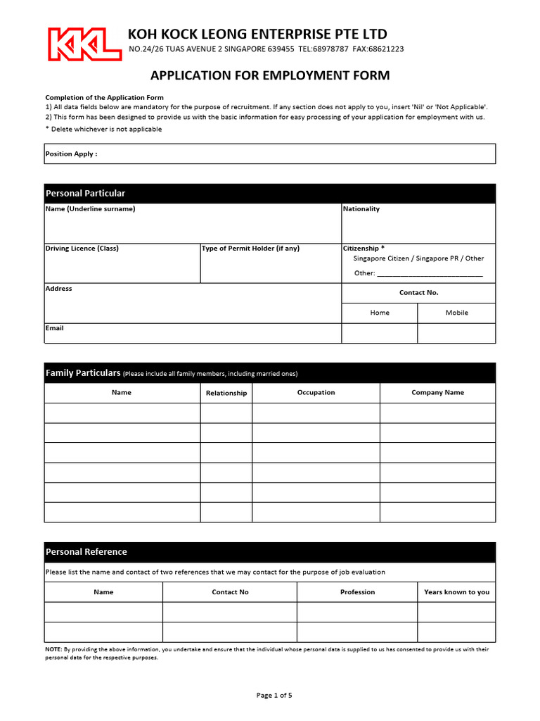 Employment Application Form Singapore | PDF | Mediation | Consent